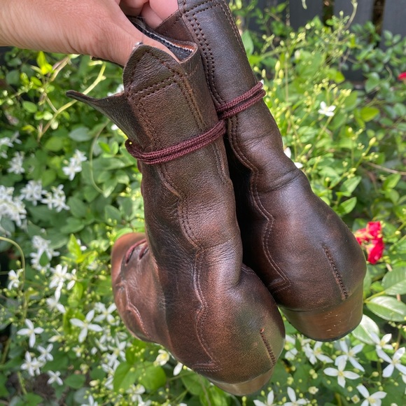 Vintage | Shoes | Vintage Brown Leather Kiltie Lace Up Victorian Boot ...